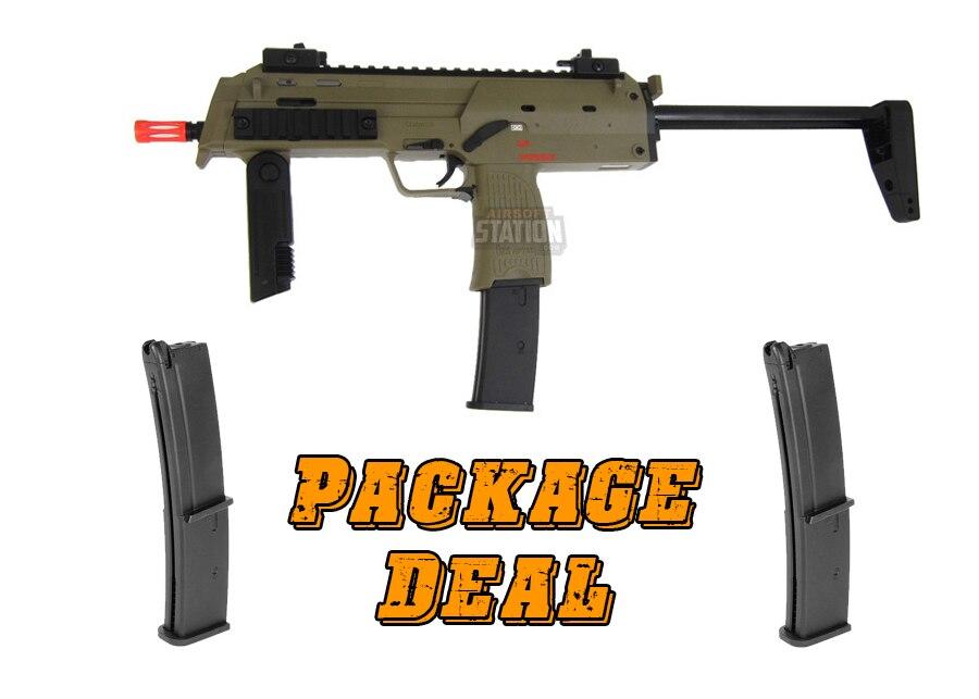 Kwa Handk Mp7 A1 Gas Blowback Combo Package W 2 Extra Mags Tan Version